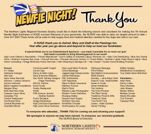 Thank You | Northern Lights Regional Humane Society